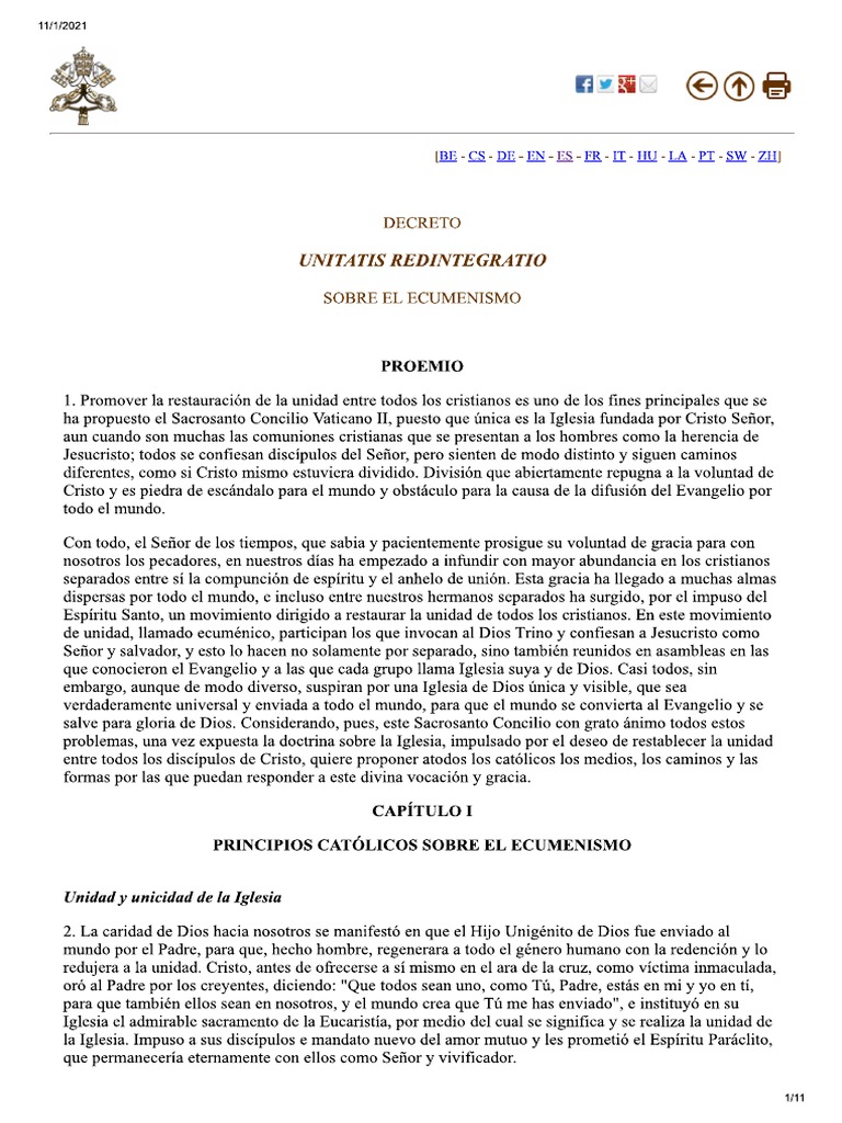Unitatis Redintegratio | PDF
