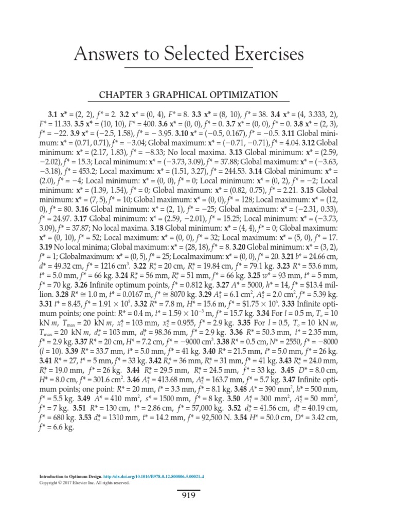 Answers To Selected Exercises: Chapter 3 Graphical Optimization | PDF ...