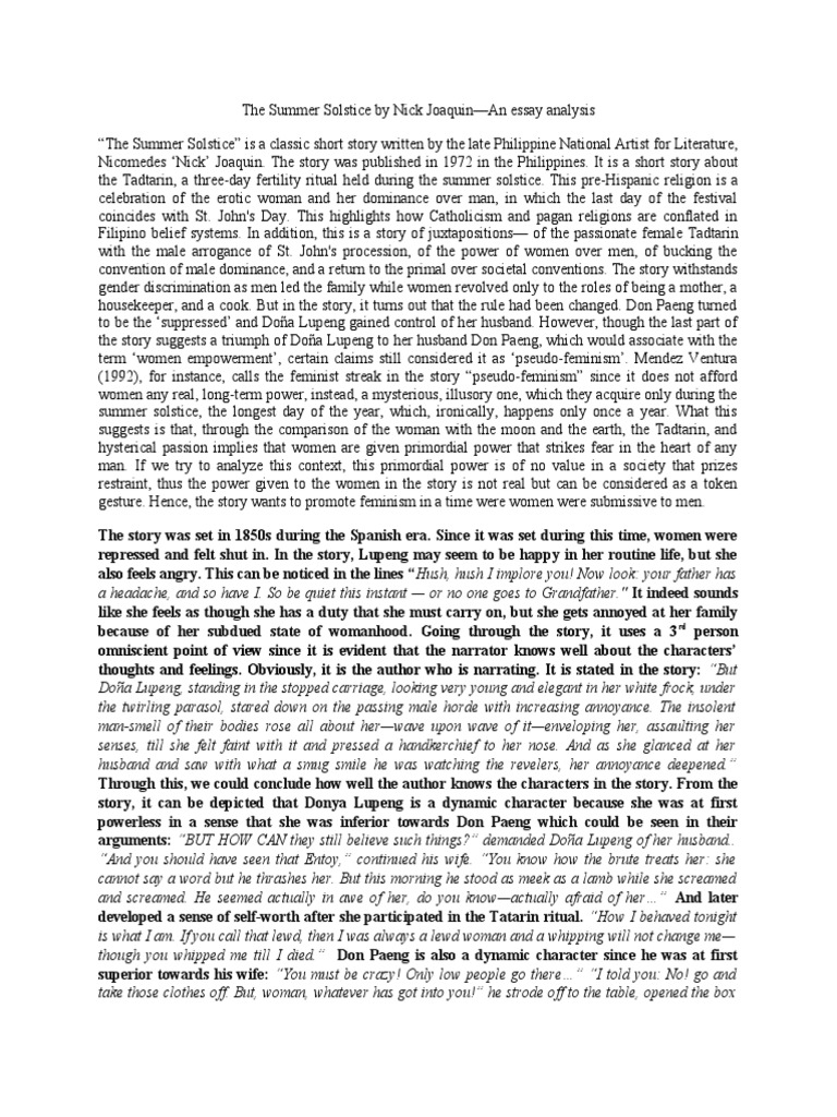 The Summer Solstice by Nick Joaquin | PDF