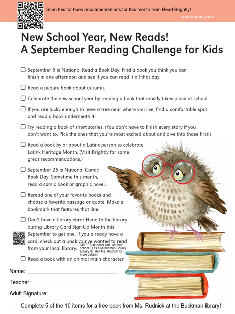 Brightly Year of Monthly Reading Challenges - Buckman Library | PDF ...