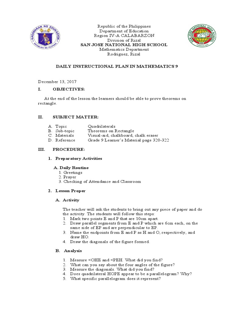 Theorems On Rectangle | PDF | Rectangle | Elementary Mathematics