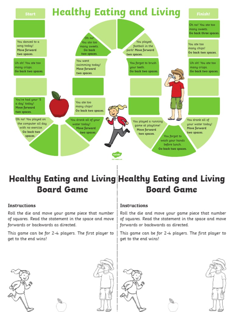Healthy Eating and Living Board Game | PDF | Language Arts & Discipline