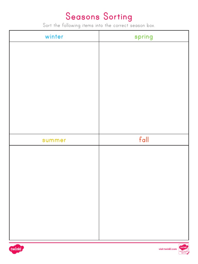 Seasons Sorting Activity | PDF