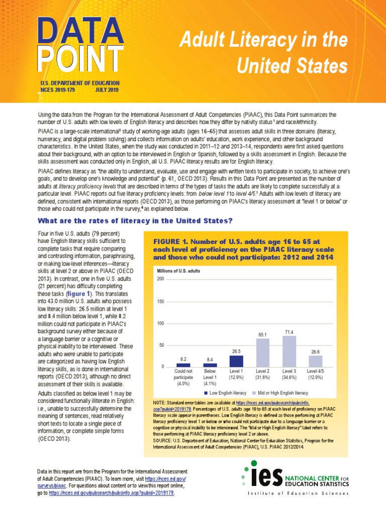 United States Literacy Rates | PDF | Literacy | Cognition