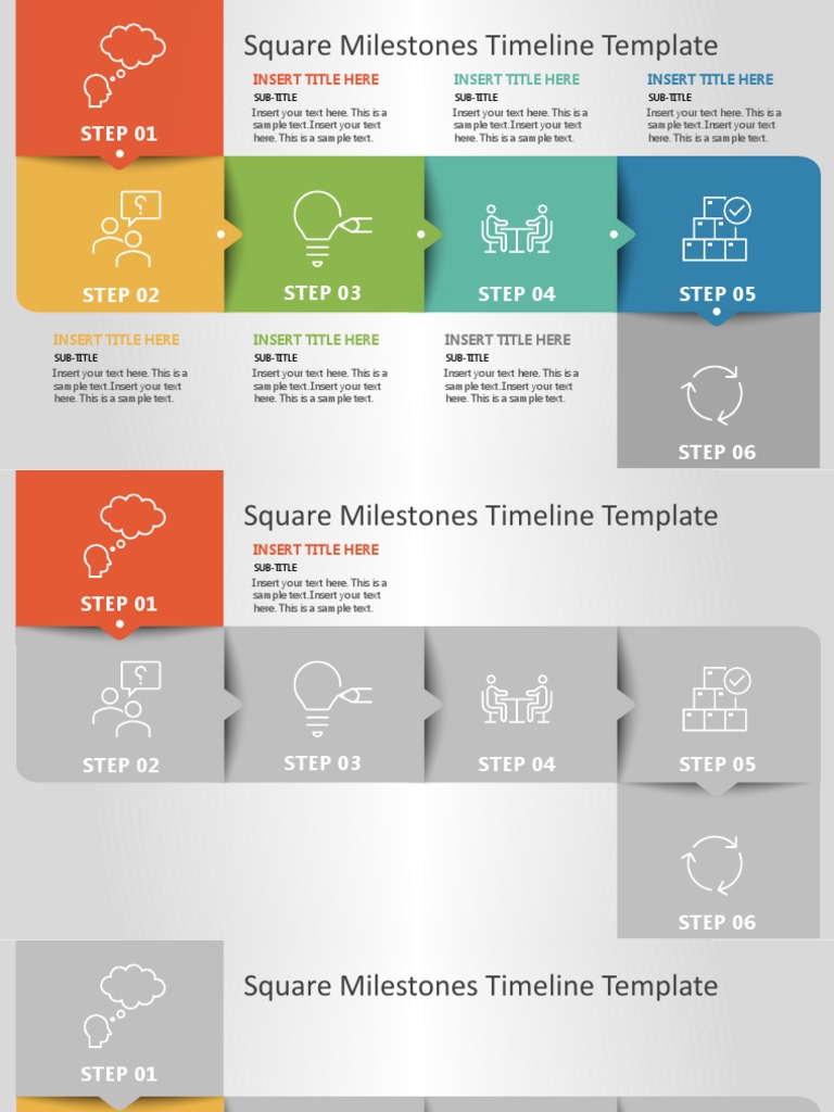 Square Milestones Timeline Template: Step 01 | PDF | Language Arts ...