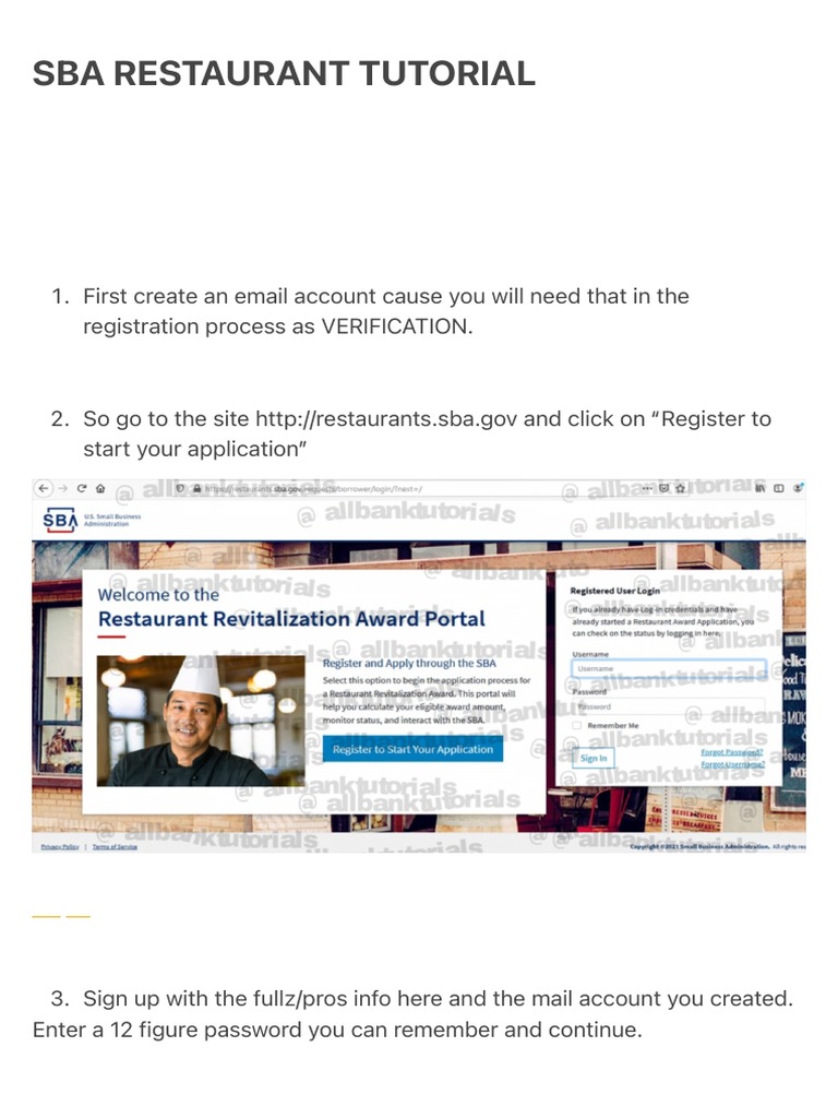 Sba Restaurant Tutorial | PDF
