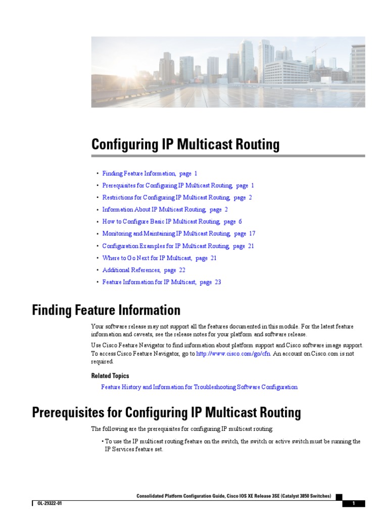 Configuring IP Multicast Routing: Finding Feature Information | PDF | Ip Address | Multicast