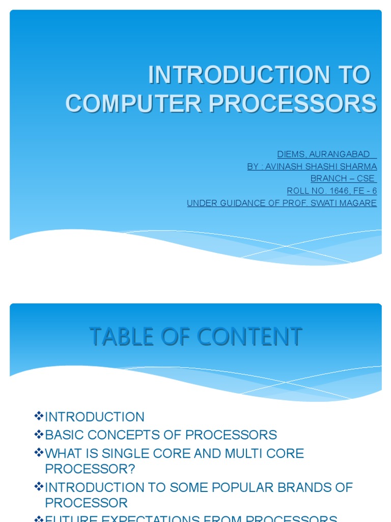 Introduction To Computer Processors | Download Free PDF | Multi Core Processor | Central ...