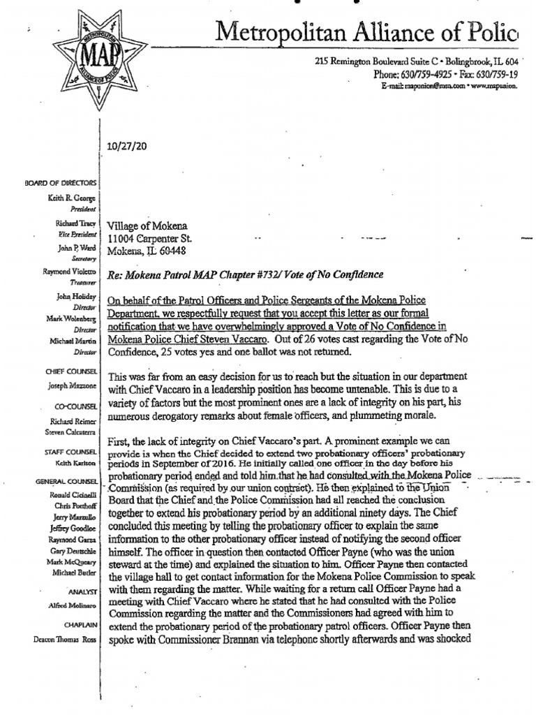 Metropolitan Alliance of Police Letter | PDF