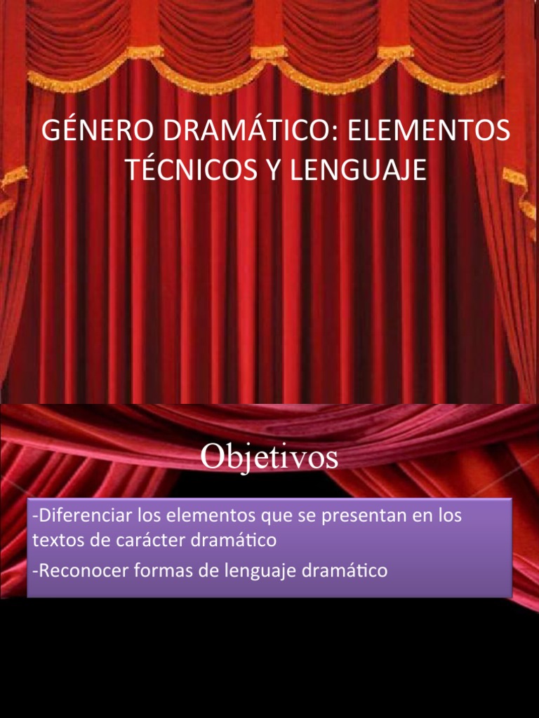 Elementos Técnicos Del Género Dramático | PDF | Teatro