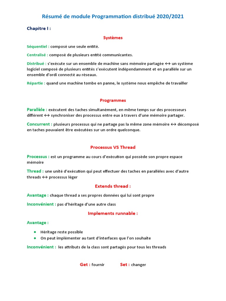 Programmation Distribuée Simplifiée | PDF | Thread (informatique) | Parallélisme (informatique)