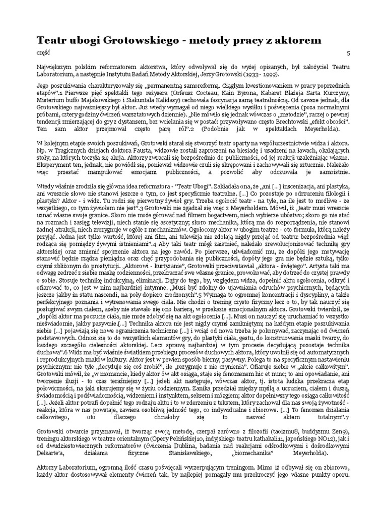 Jerzy Grotowski | PDF