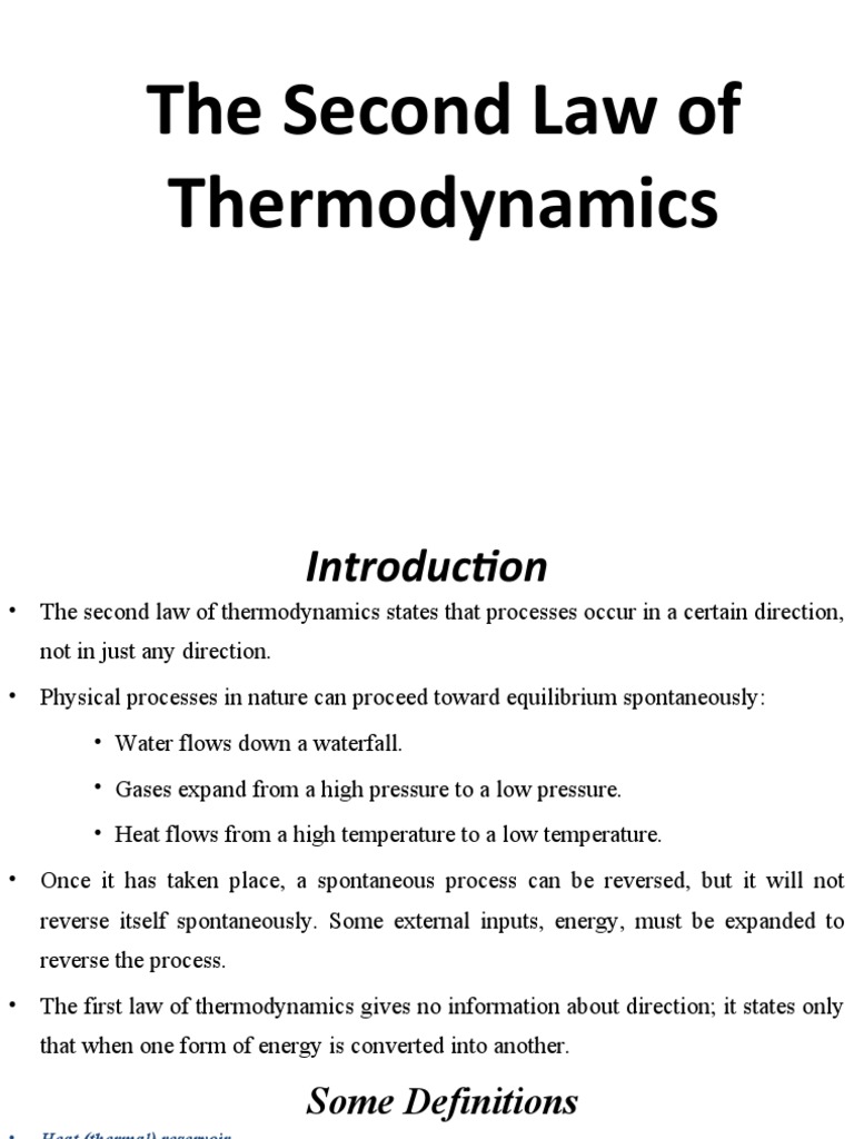 The Second Law of Thermodynamics - 040170170006 | PDF | Heat | Second ...
