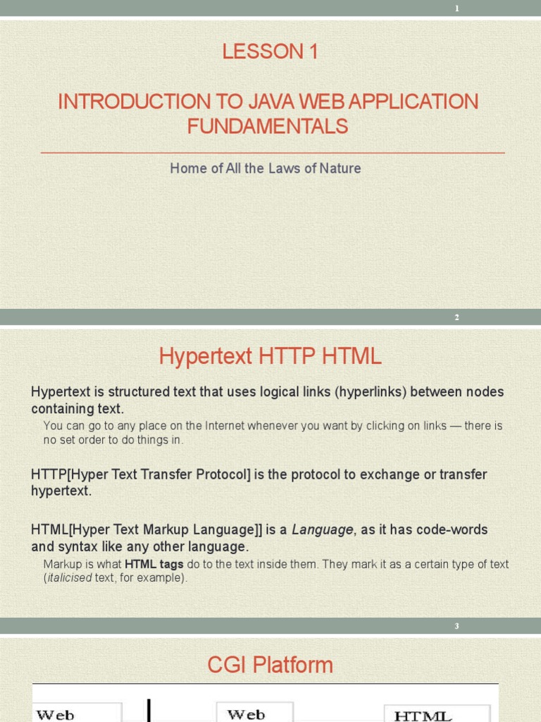 Lesson 1 Java Web Fundamentals | PDF | World Wide Web | Internet & Web