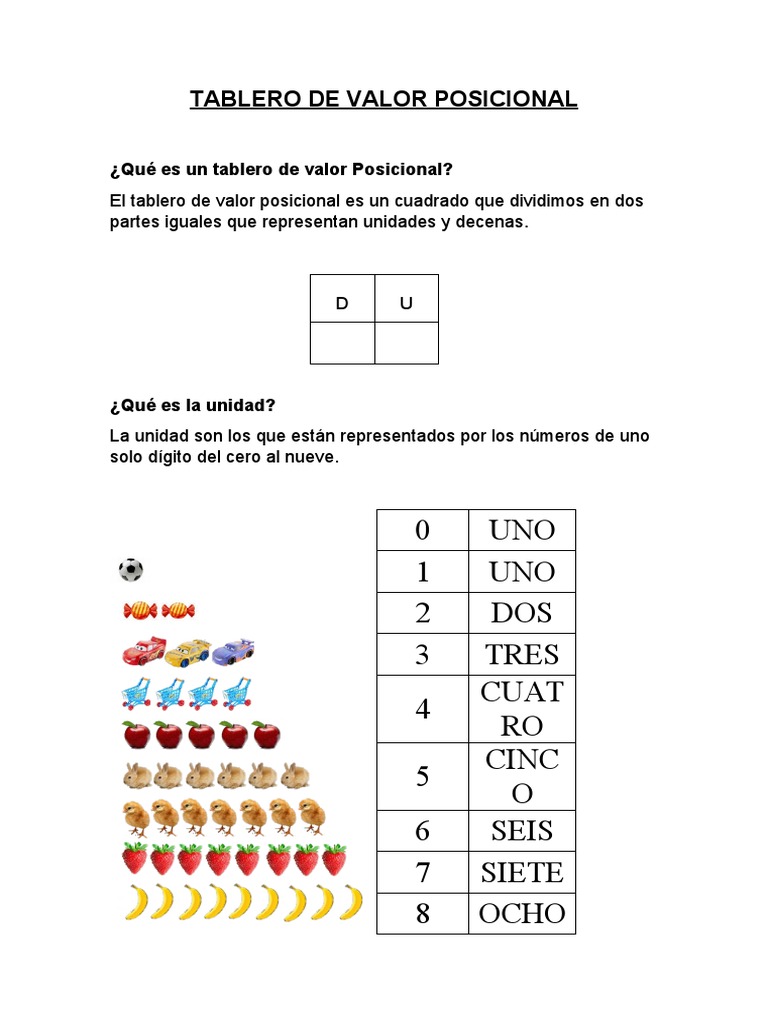 Tablero de Valor Posicional | PDF