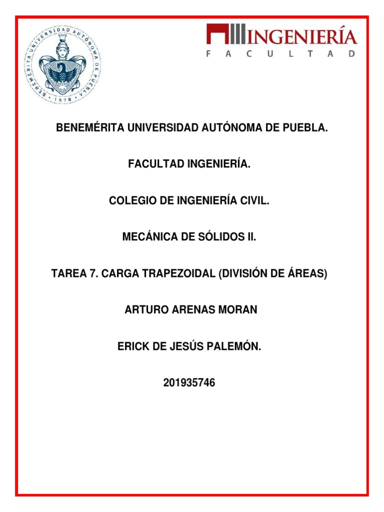 Tarea 7. Carga Trapezoidal (División de Áreas) | PDF