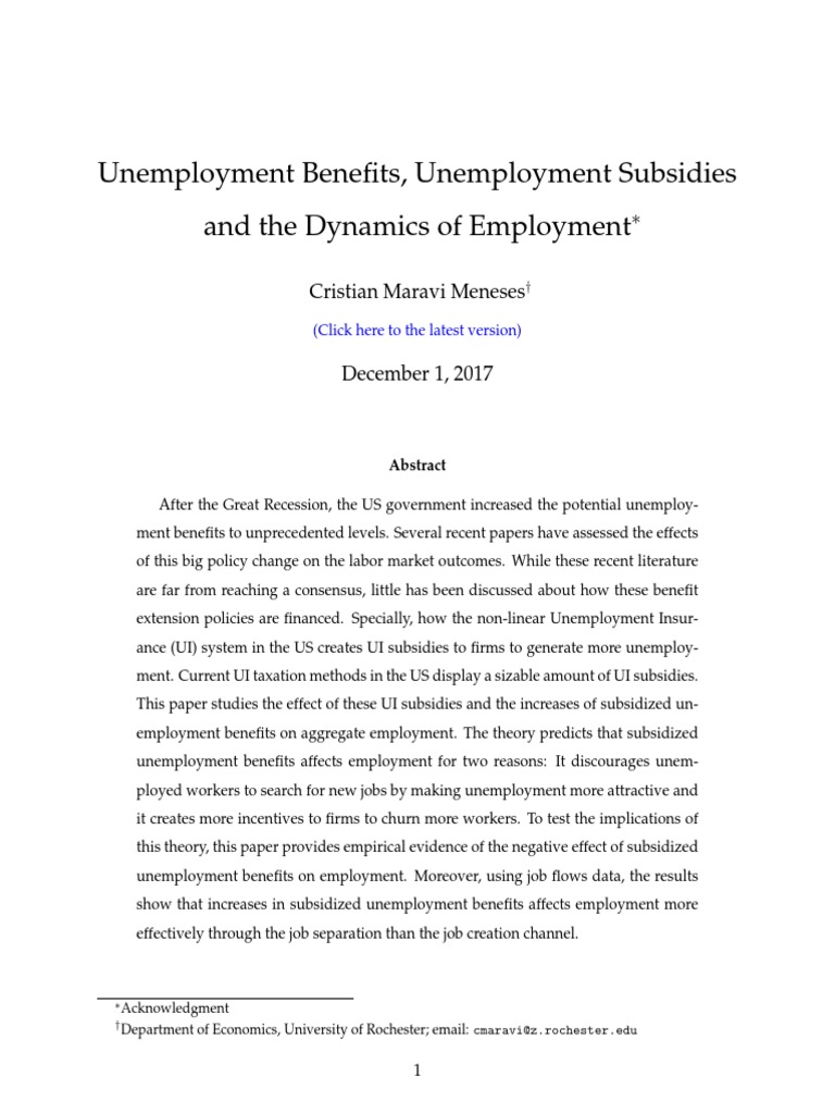 JMP Paper 2017 | PDF | Unemployment | Social Science