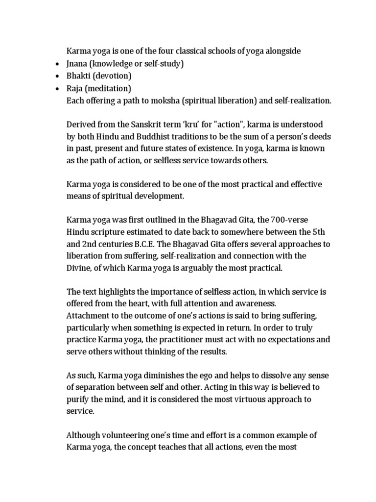 Karma Yoga | PDF | Yoga | Bhakti