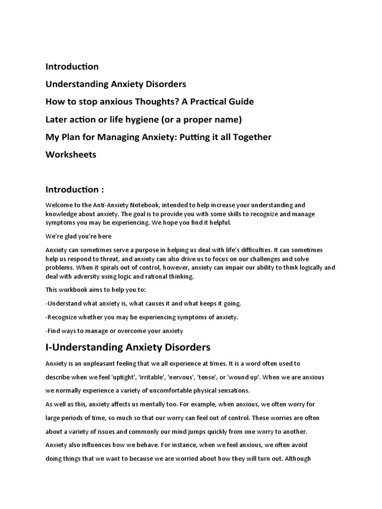 Anti-Anxiety Workbook | PDF | Anxiety | Anxiety Disorder