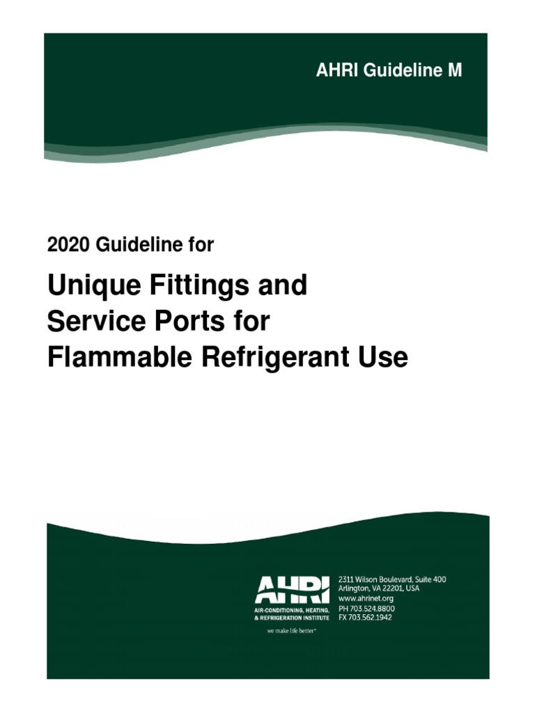 Unique Fittings and Service Ports For Flammable Refrigerant Use | PDF ...