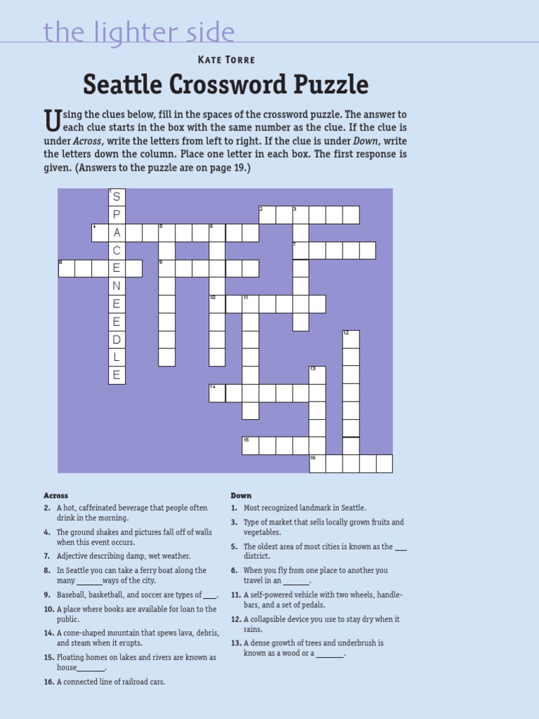Seattle Crossword Puzzle | PDF