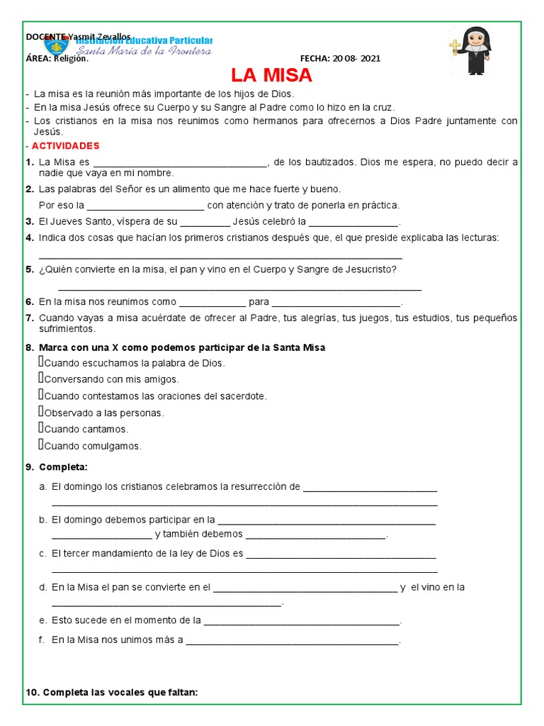 La Misa | PDF | Misa (liturgia) | eucaristía