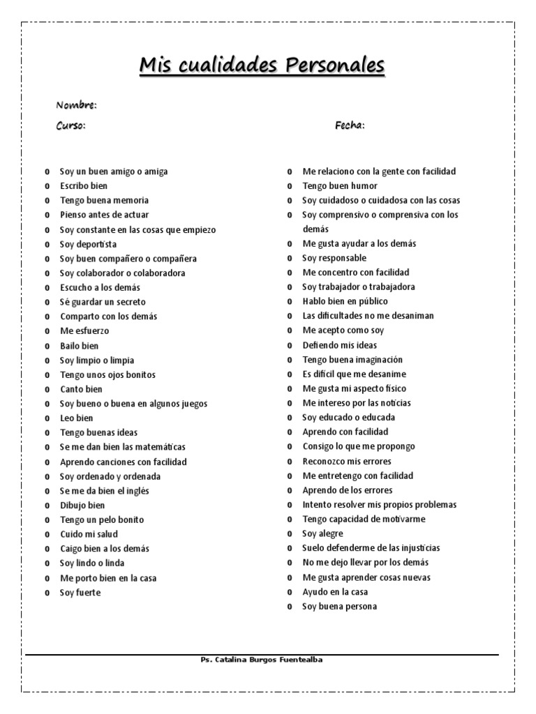 Mis Cualidades | PDF