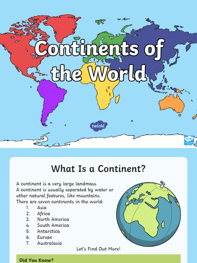 Continents and Oceans of The World PowerPoint | PDF | Continent | Oceans