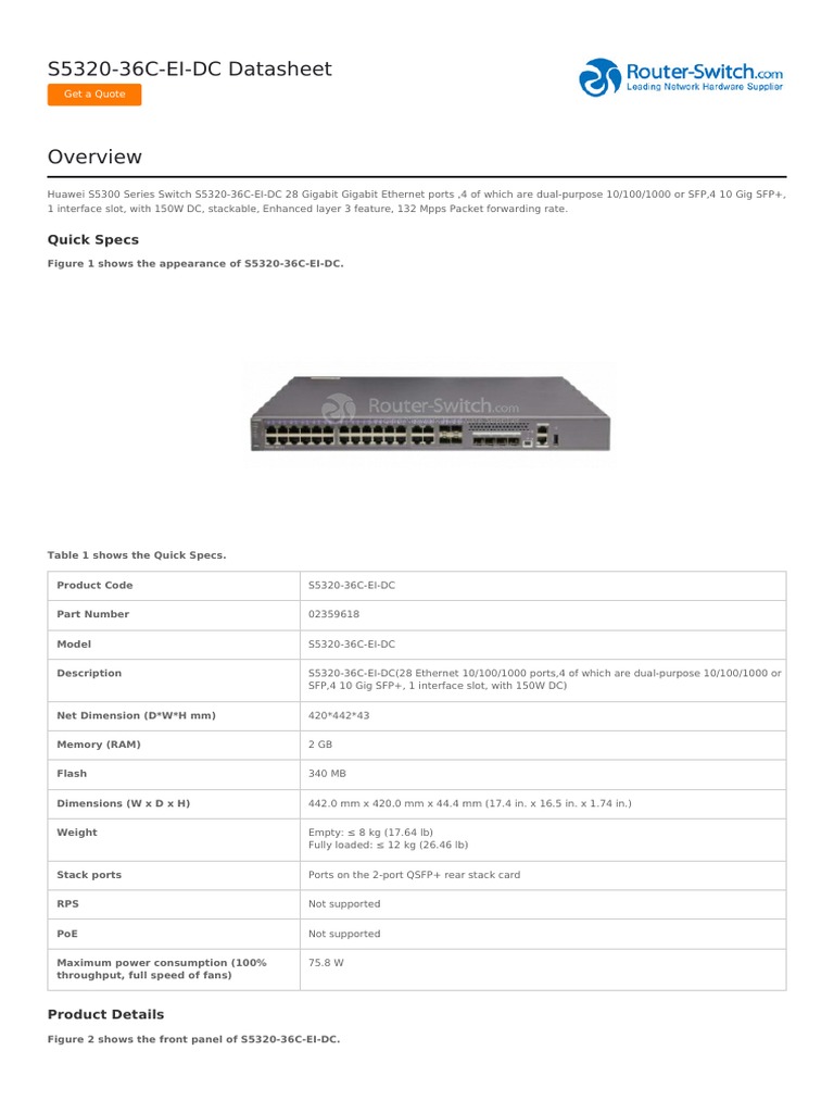 S5320-36C-EI-DC Datasheet: Quick Specs | PDF | Computer Engineering ...