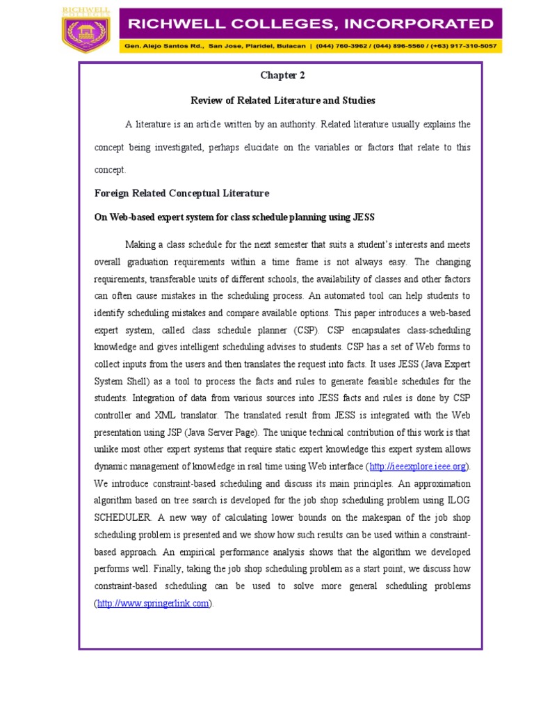 Review of Related Literature and Studies: On Web-Based Expert System ...