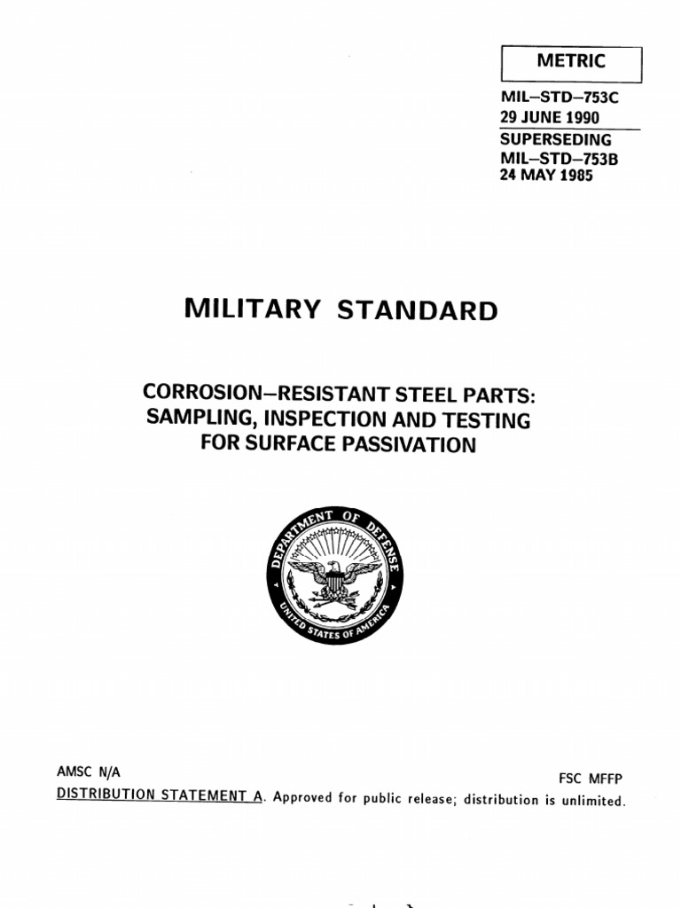 MIL STD 753 Testing For Passivation | PDF