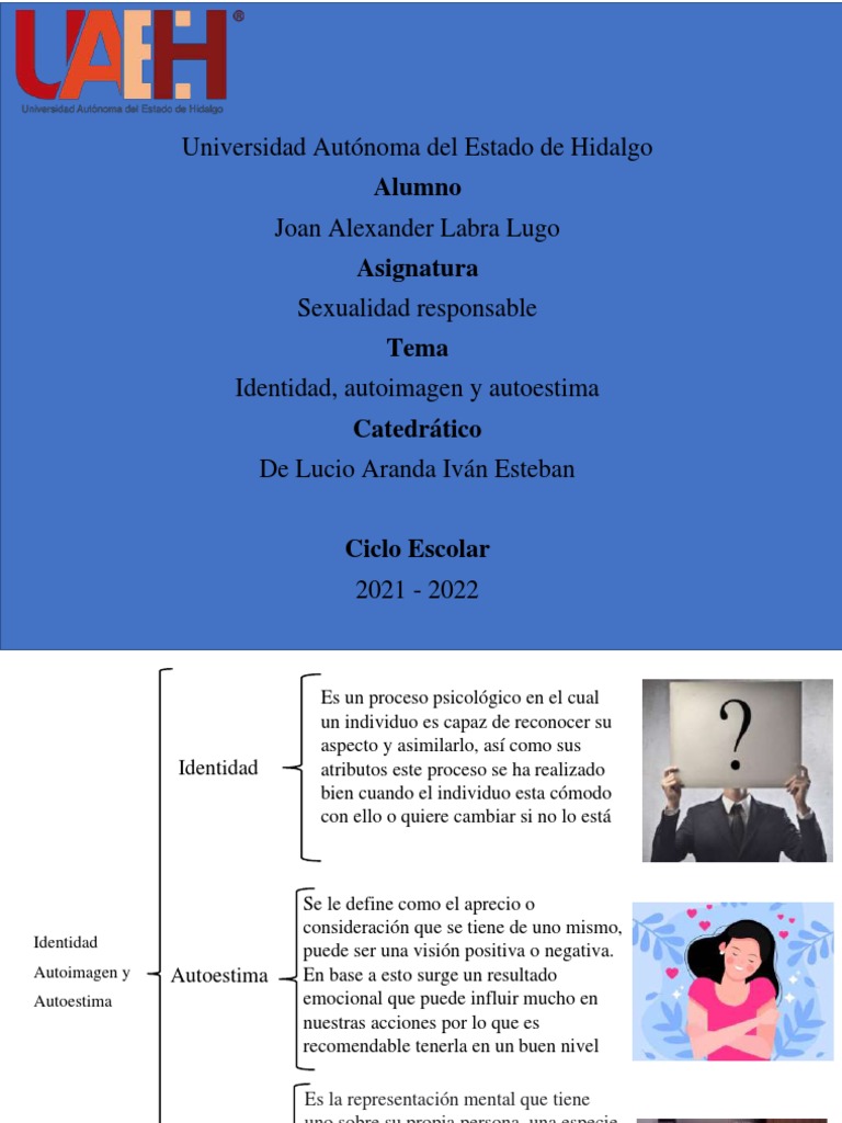 Identidad, Autoimagen y Autoestima | PDF | Crecimiento personal y ...