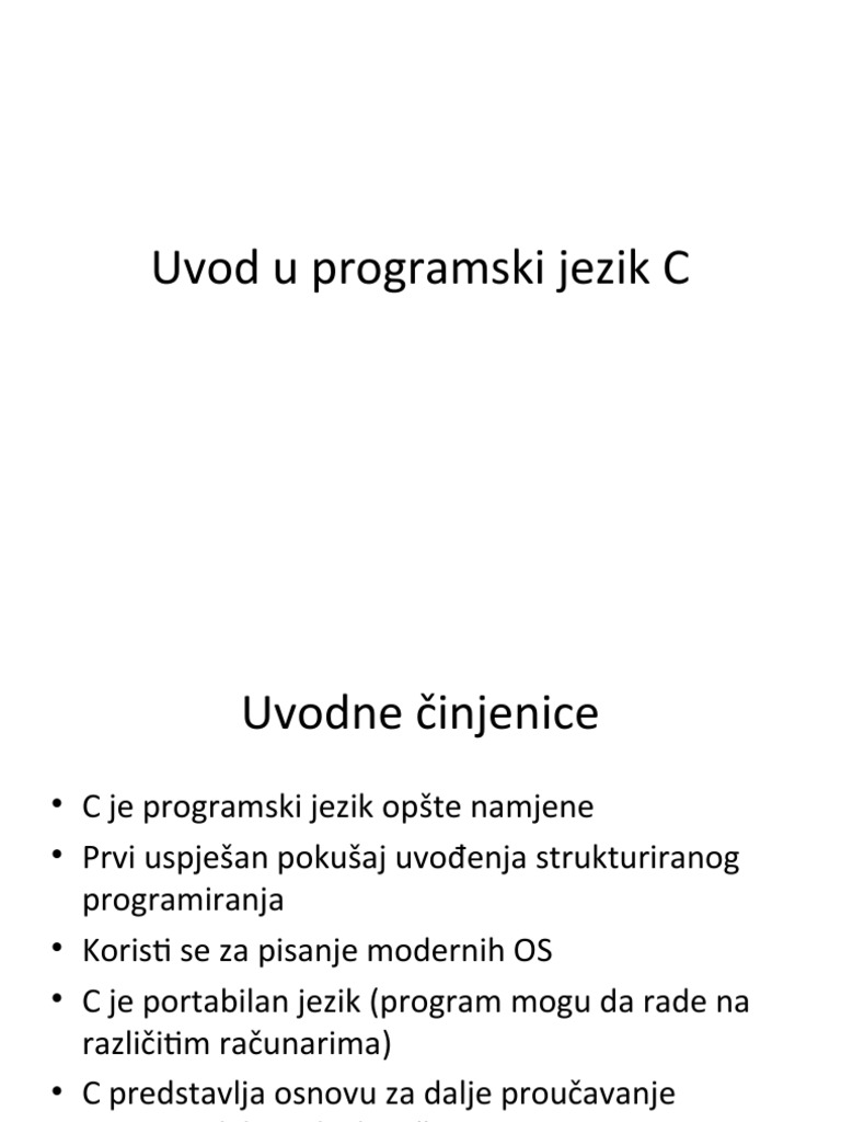 17.uvod U Programski Jezik C | PDF