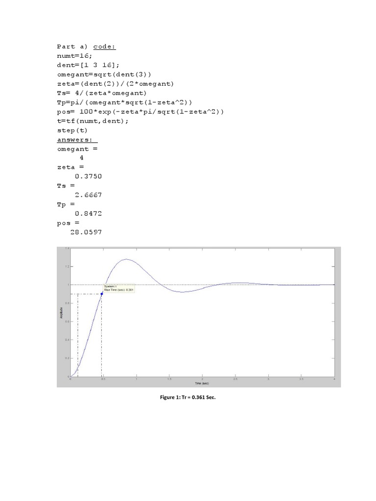 Control System Response Analysis | PDF