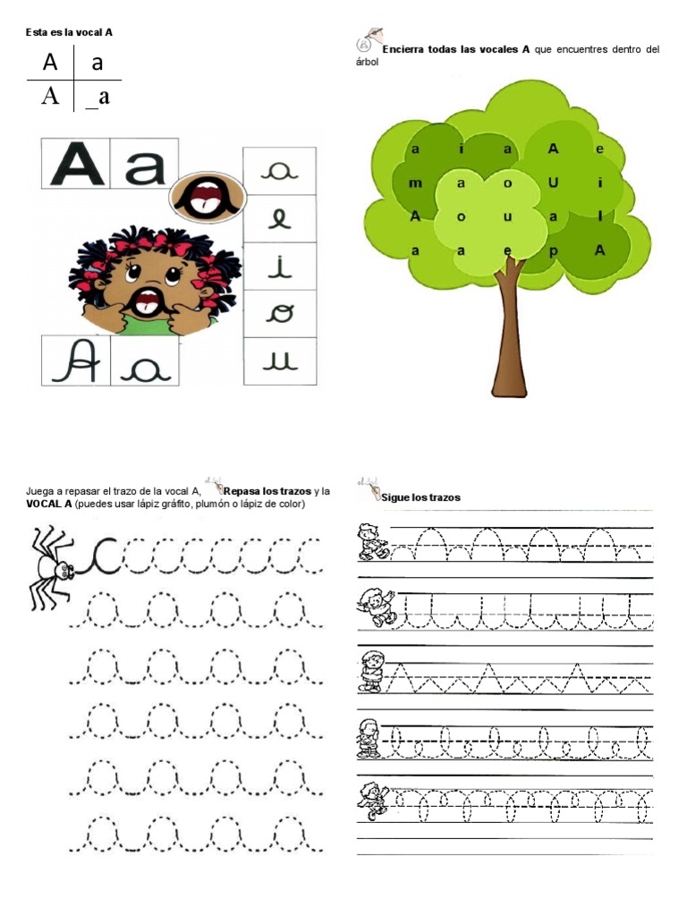 Repaso de la Vocal A para Preescolar | PDF
