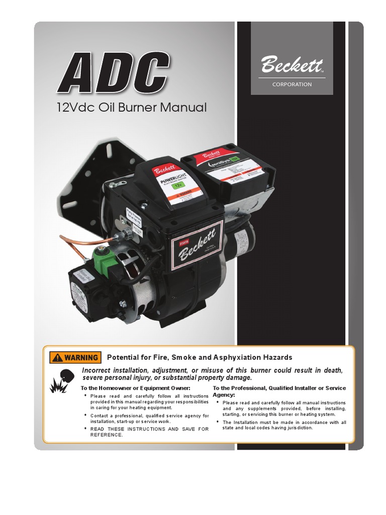 Beckett Diesel Burner Manual English | PDF | Pump | Combustion