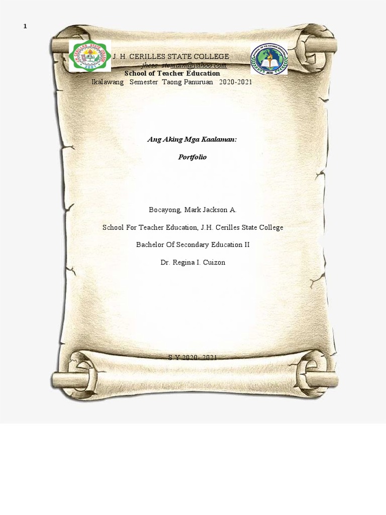 Halimbawa NG Filipino Portfolio | PDF