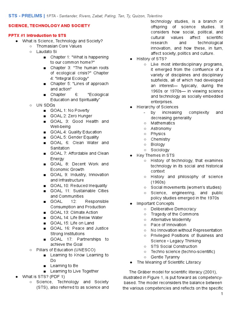 Introduction to STS and SDGs | PDF | Science