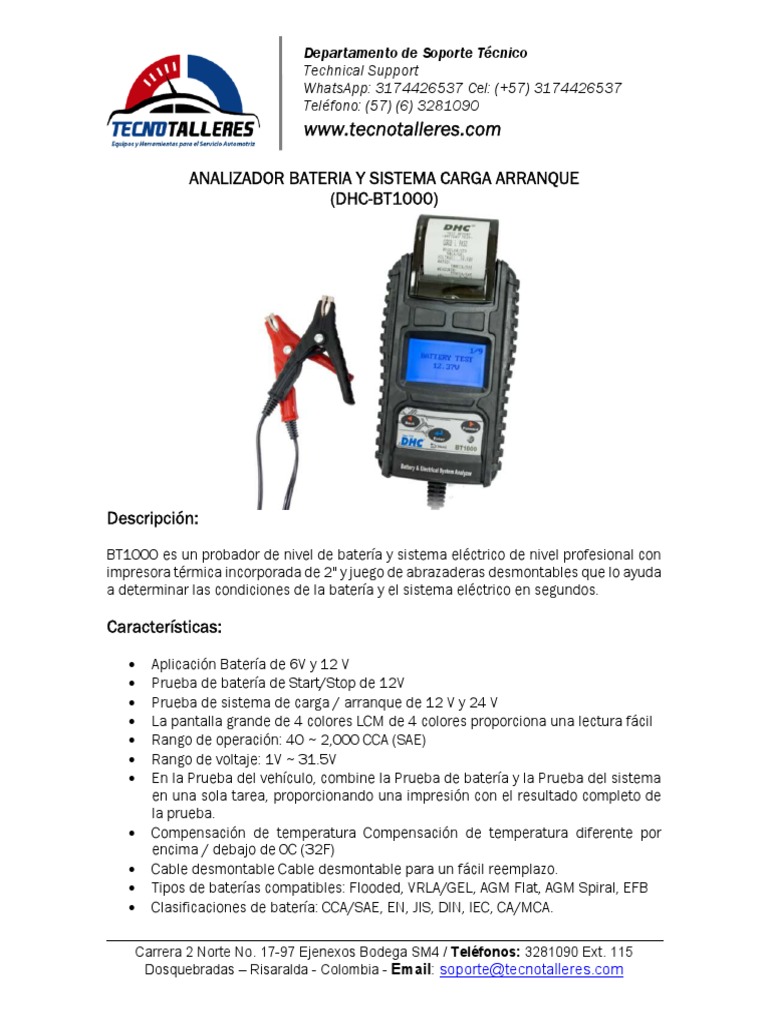 Probador de Batería DHC-BT1000 | PDF | Informática