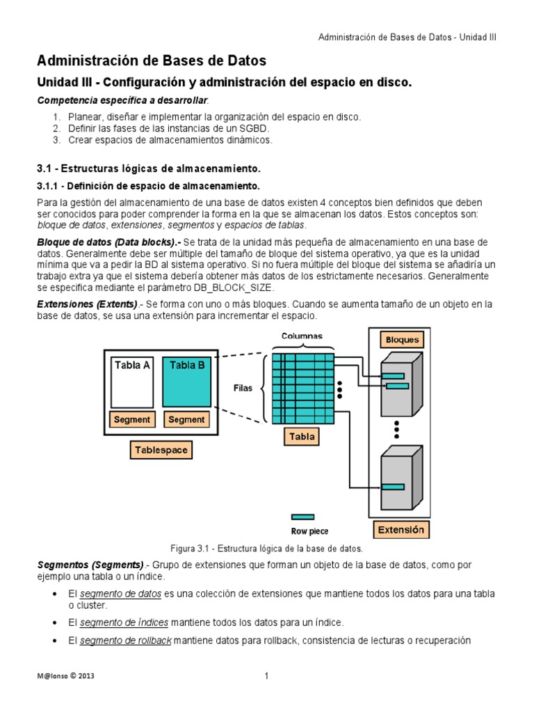 Administracion de Bases de Datos - Unidad 3 | PDF | Ingeniería de ...