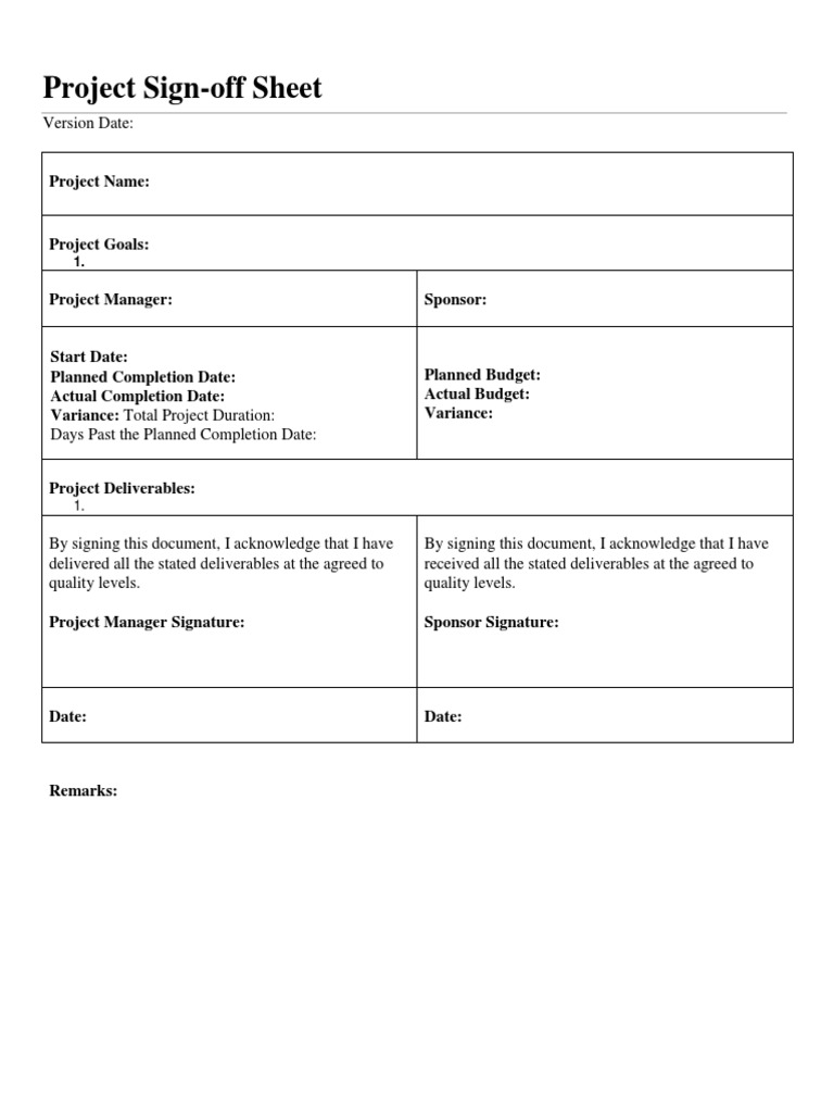 Project Signoff | PDF