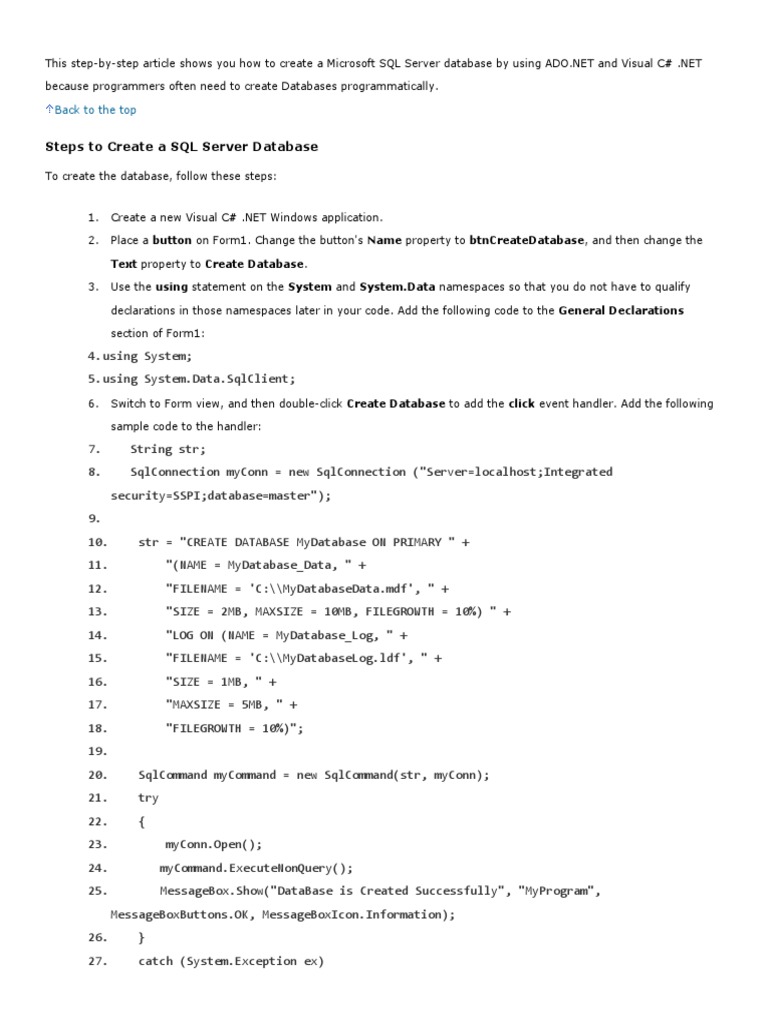 DB Tables From C-Sharp | PDF | Database Index | Databases