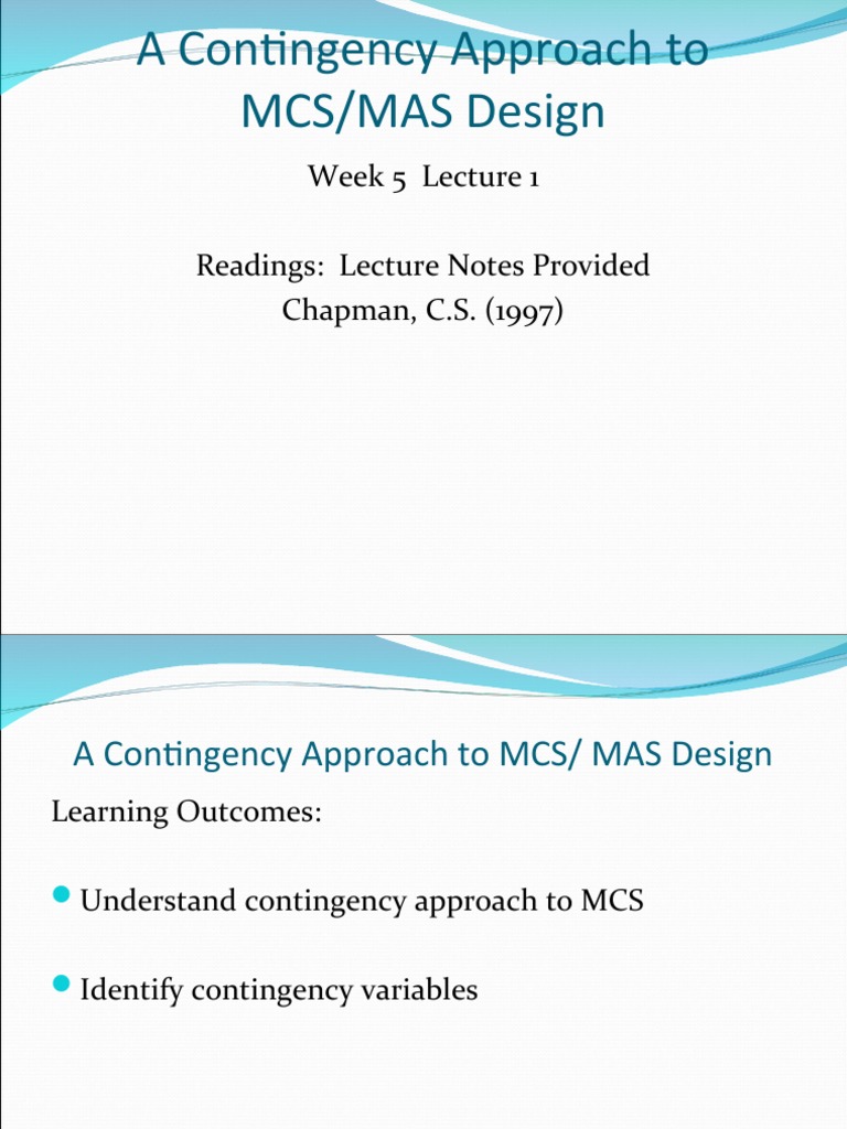 AF313 - Lecture 5.1 Contingency Theory | PDF | Organizational Structure | Cognition