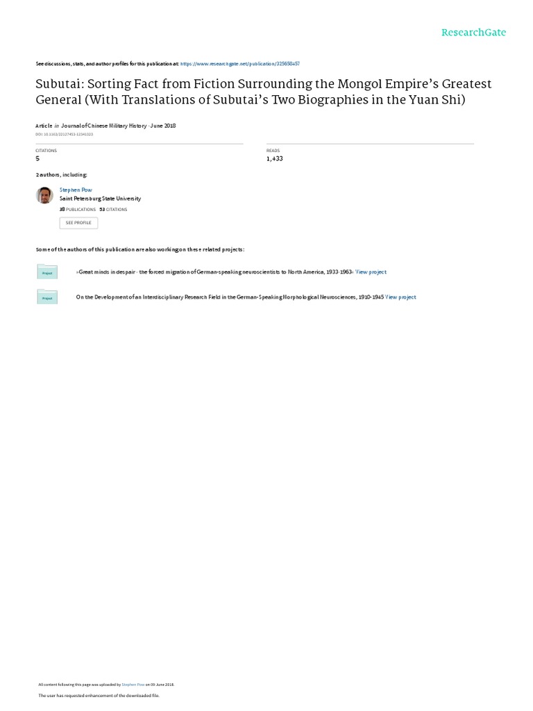 Subutai: Sorting Fact From Fiction Surrounding The Mongol Empire's ...