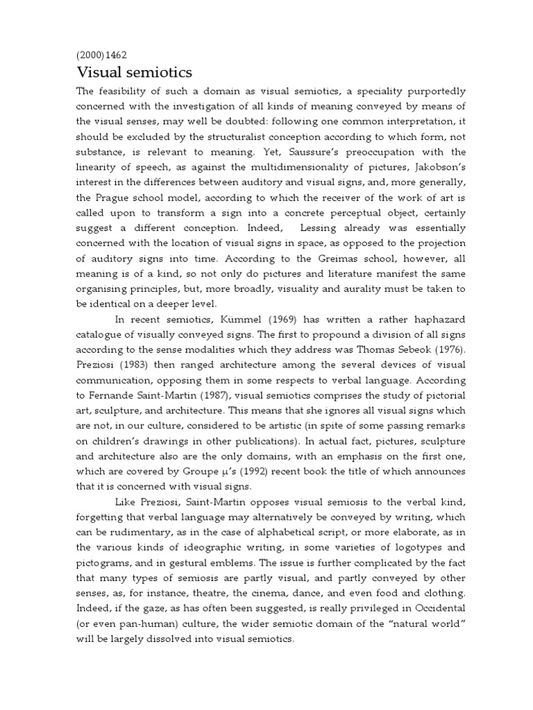 Visual Semiotics Pdf Semiotics Human Communication 1204