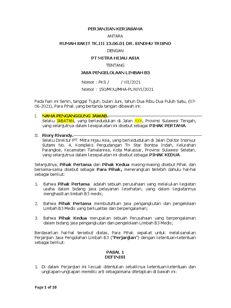 Draft Mou Medis 2021 | PDF | Hukum