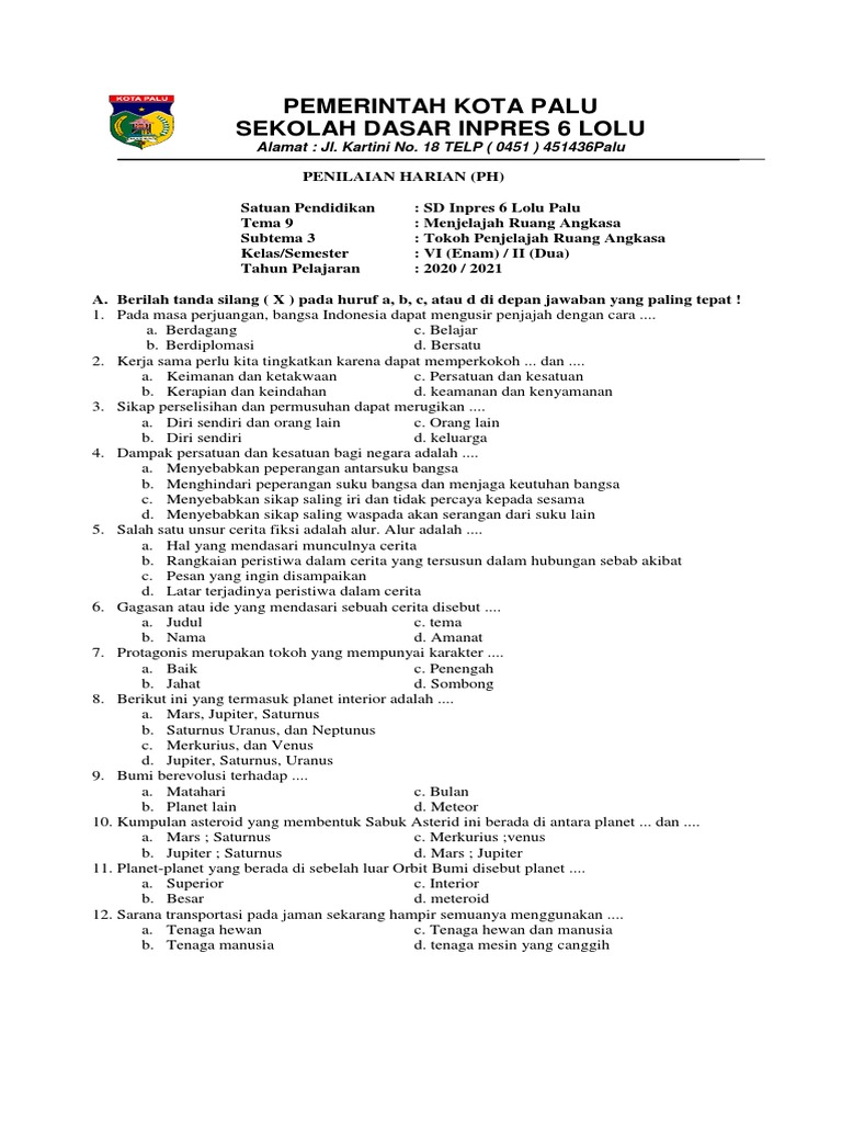 Soal PH Tema 9 ST 3 | PDF