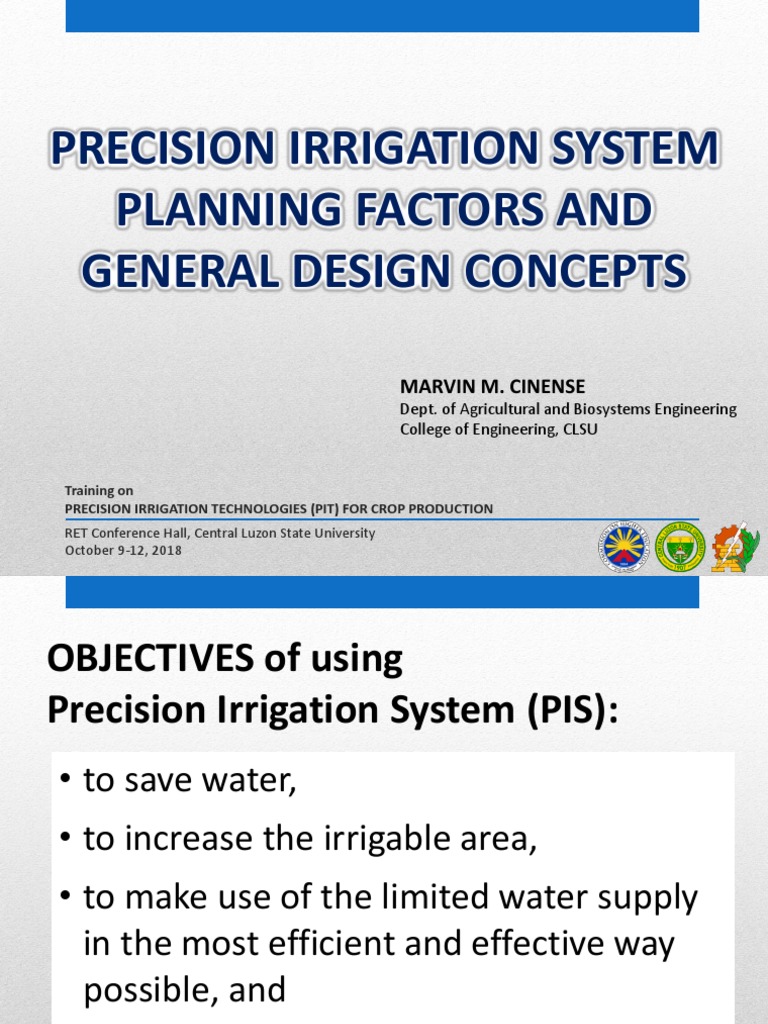 Precision Irrigation System Planning Factors and General Design ...
