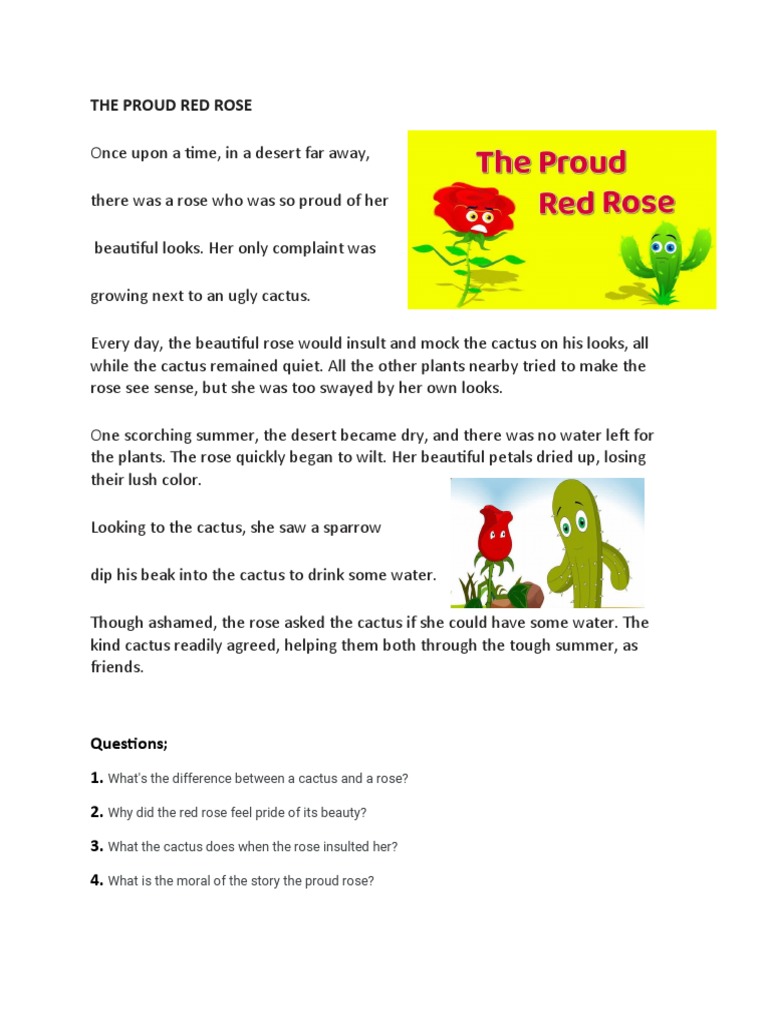 The Proud Red Rose: Questions 1. 2. 3. 4 | PDF