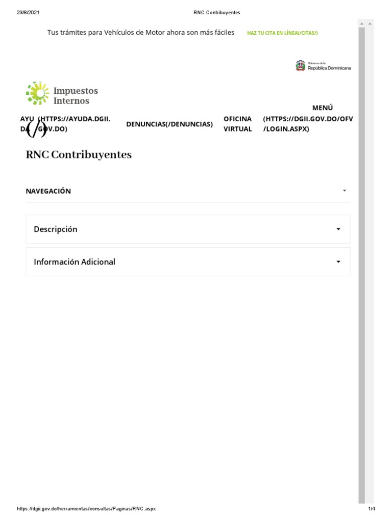 RNC Contribuyentes | PDF